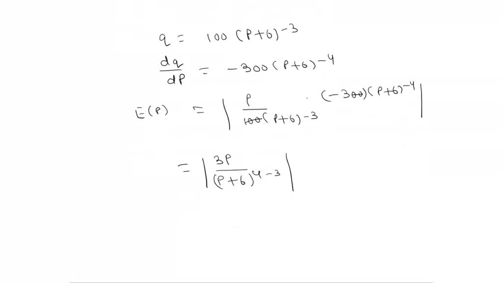 SOLVED: Given the demand function QD = 18 − 3P, answer the following questions. a) Calculate the ...