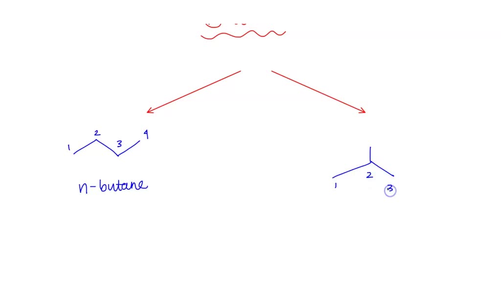 SOLVED: Butane exists in the form of two structural isomers. Draw the ...