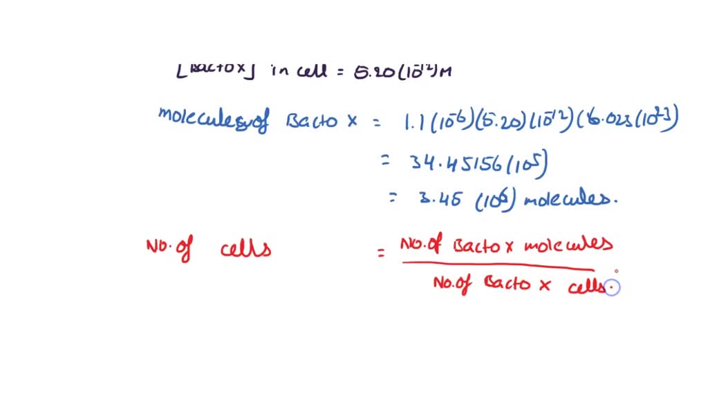 SOLVED: Molecules: Cells: What volume in nanoliters would the bacteria ...