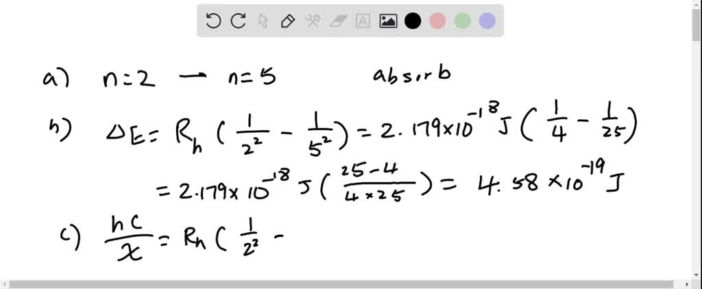 Solved An Electron In A Hydrogen Atom Drops From Energy Level N 5