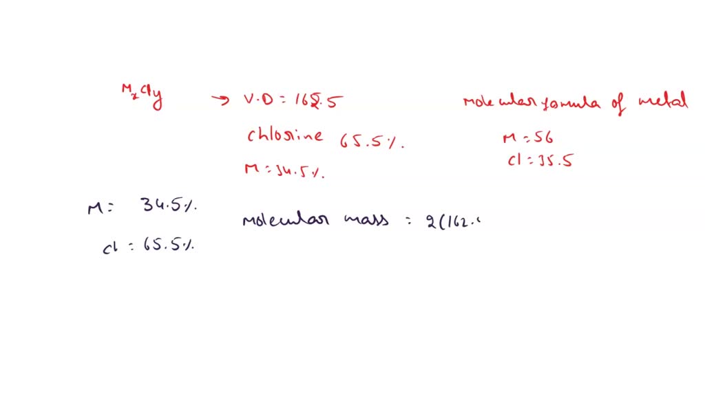 SOLVED: A volatile chloride of metal M contains34.5 % of the metal. If ...