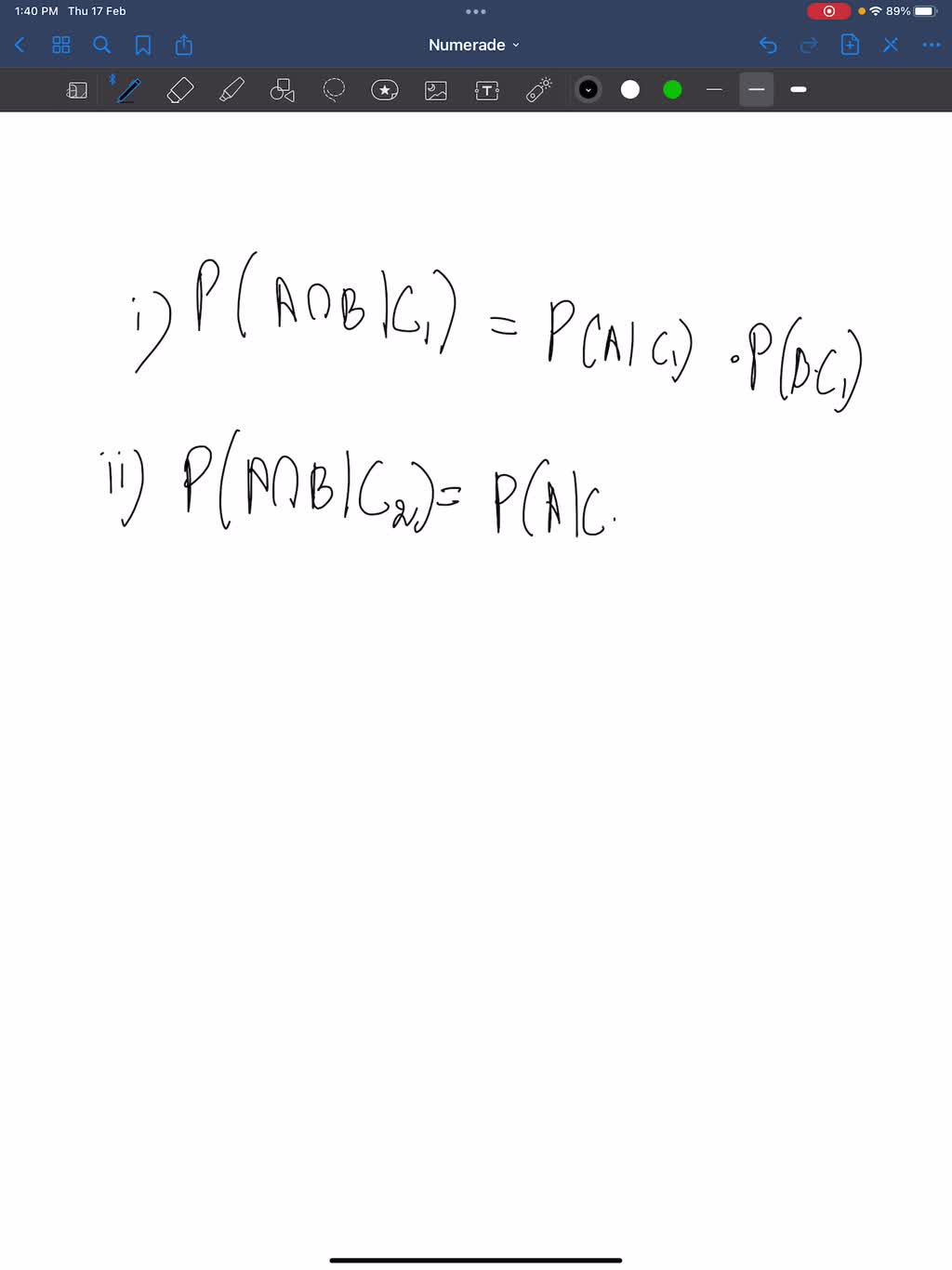 SOLVED: 'Suppose C1 and C2 form a partition of sample space S Suppose A and B are two events ...