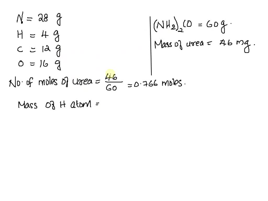 SOLVED: The compound urea is a compound used as a nitrogen fertilizer ...