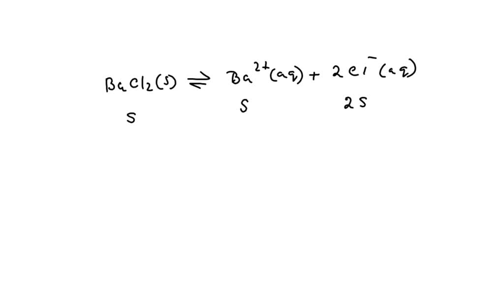 SOLVED: The correct mathematical expression for finding the molar solubility (s) of barium ...