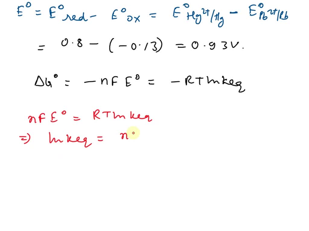 Solved Use Standard Reduction Potentials To Calculate The Equilibrium