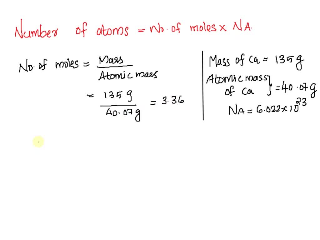 How many atoms are in 135 grams of calcium?