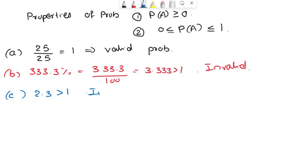 SOLVED: Determine whether each number could represent the probability of an event. Explain your ...