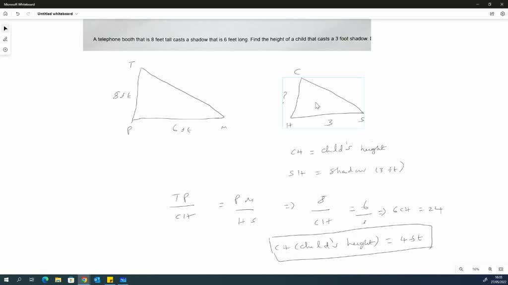 SOLVED: A telephone booth that is 8 feet tall casts a shadow Ihat is 6 ...