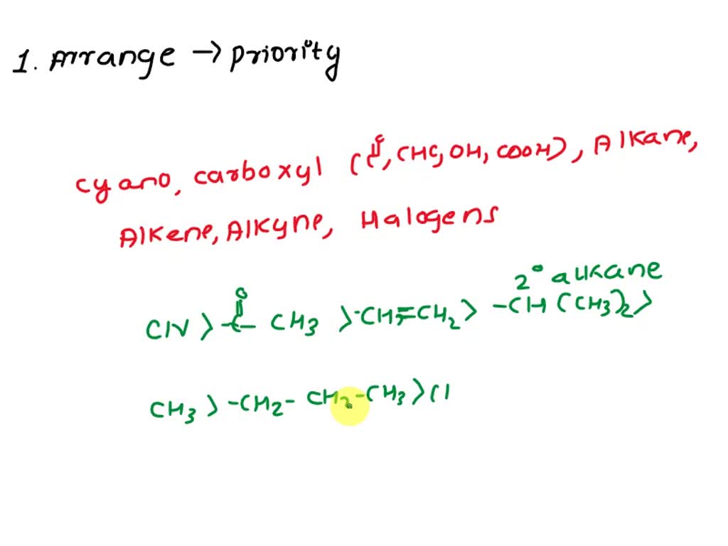 SOLVED: Assign relative priorities to each set of substituents: â ...