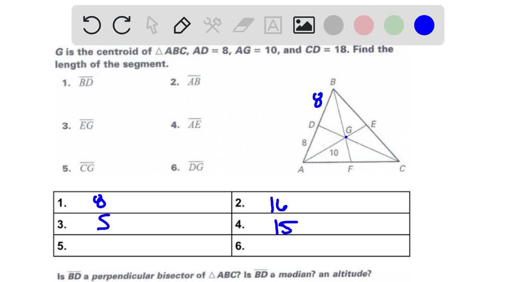 SOLVED: In triangle NQL, point S is the centroid. NS = (x + 10) feet, and SR = (x + 3) feet ...