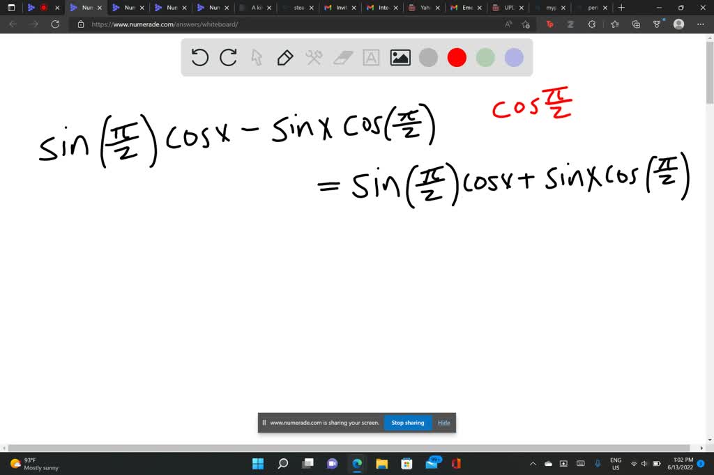 SOLVED: Prove that sin θ + sin 2θ + sin 3θ + sin 4θ + sin 5θ is equal ...