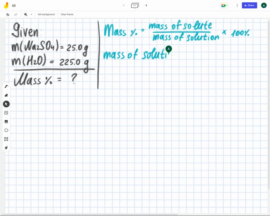 SOLVED: What is the mass percent of Na2SO4 in a solution made by dissolving 25.0 g Na2SO4 in 225 ...