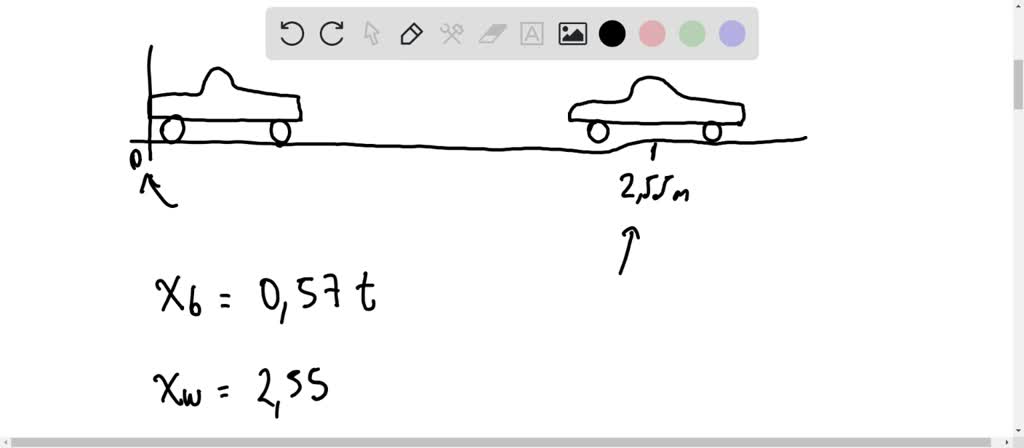 A battery-operated toy dune buggy traveling at a constant speed of 0.57 ...
