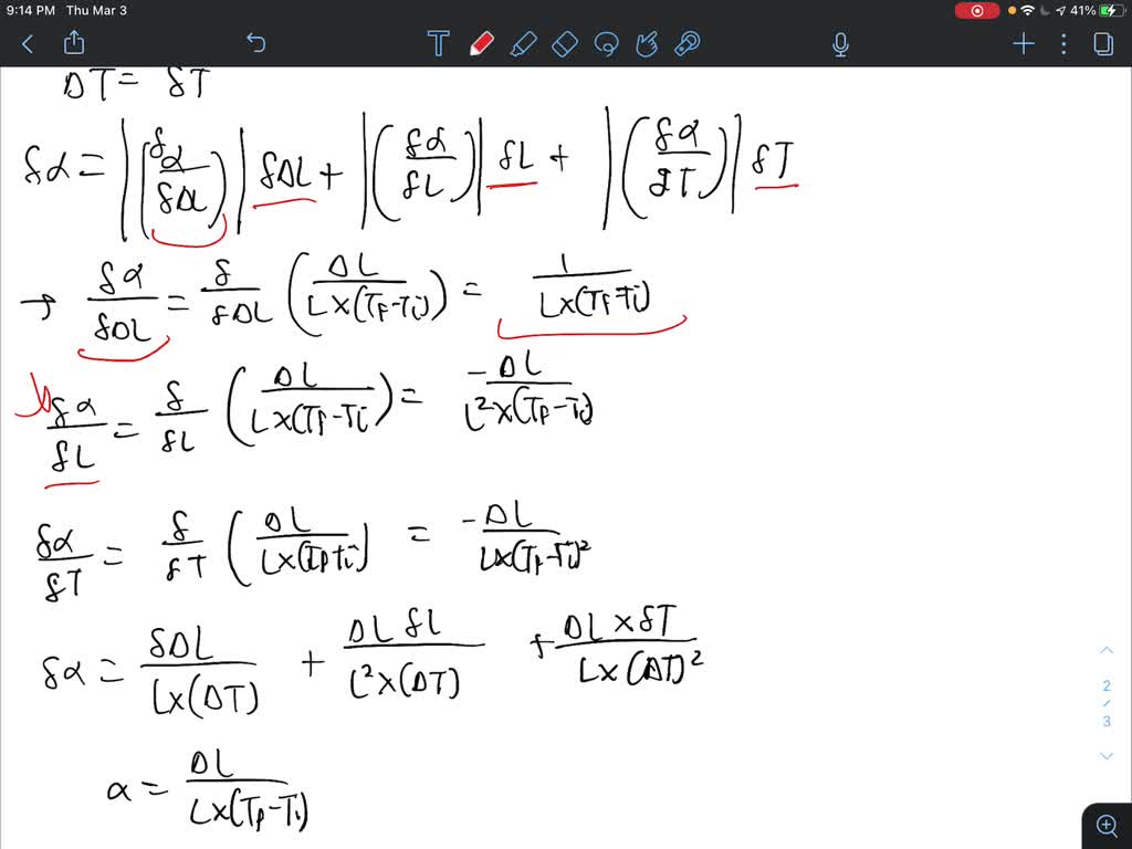 SOLVED: Derive uncertainty in thermal expansion coefficient You will be ...
