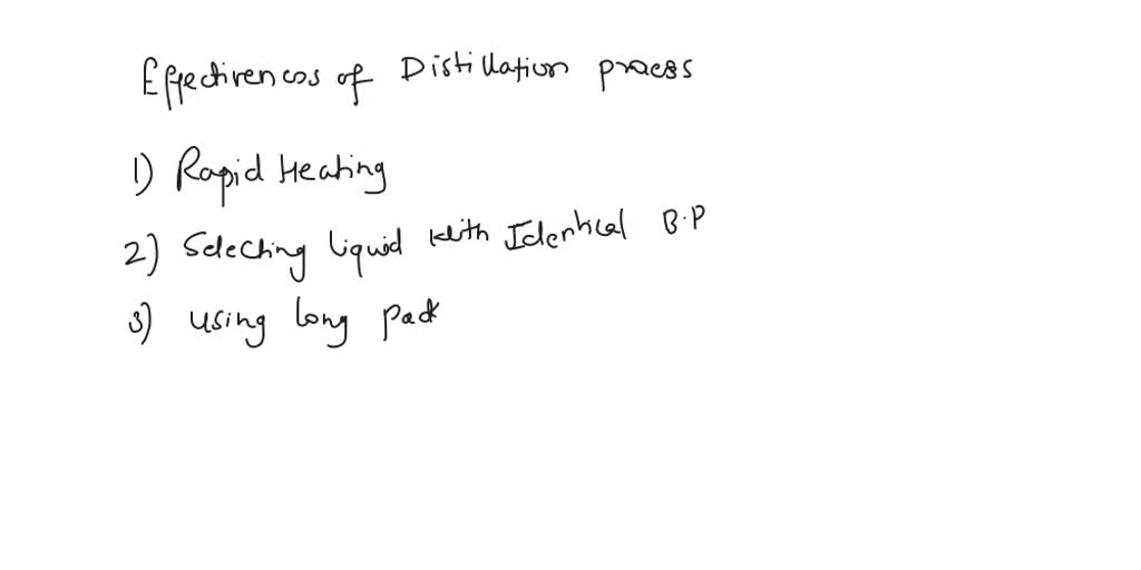 SOLVED: How is the effectiveness of a distillation changed by each of ...