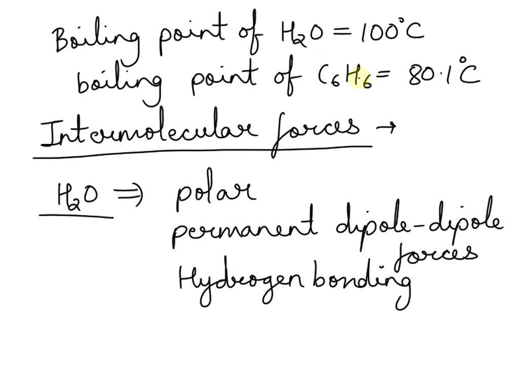 SOLVED: Using the concept of intermolecular forces, explain the differences between the boiling ...