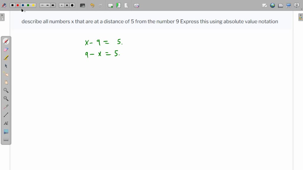 Describe All Numbers X That Are At A Distance Of 3 From The Number 9 Express This Using