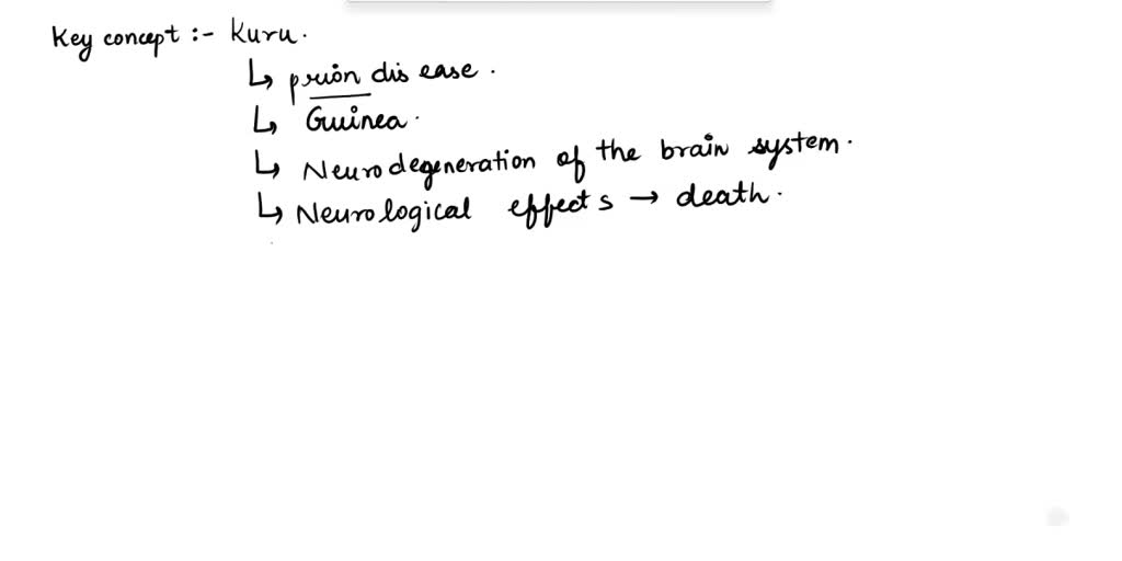SOLVED: Kuru is a prion disease that affects both humans and animals ...