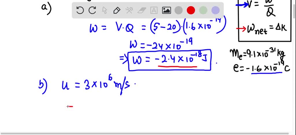 SOLVED: a) What is the work done by the electric field on an electron ...