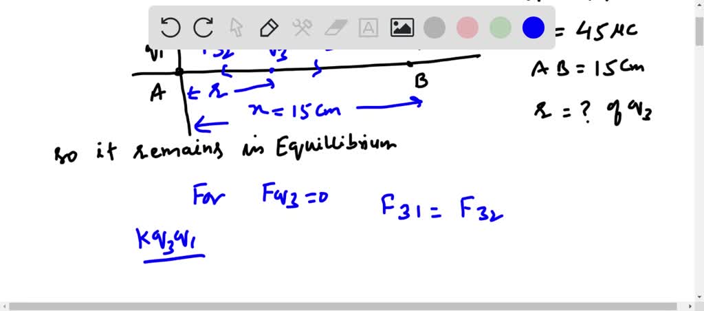Solved Two Point Charges Qa 2120 Hc And Qb 450 Hc And A Third Particle With Unknown