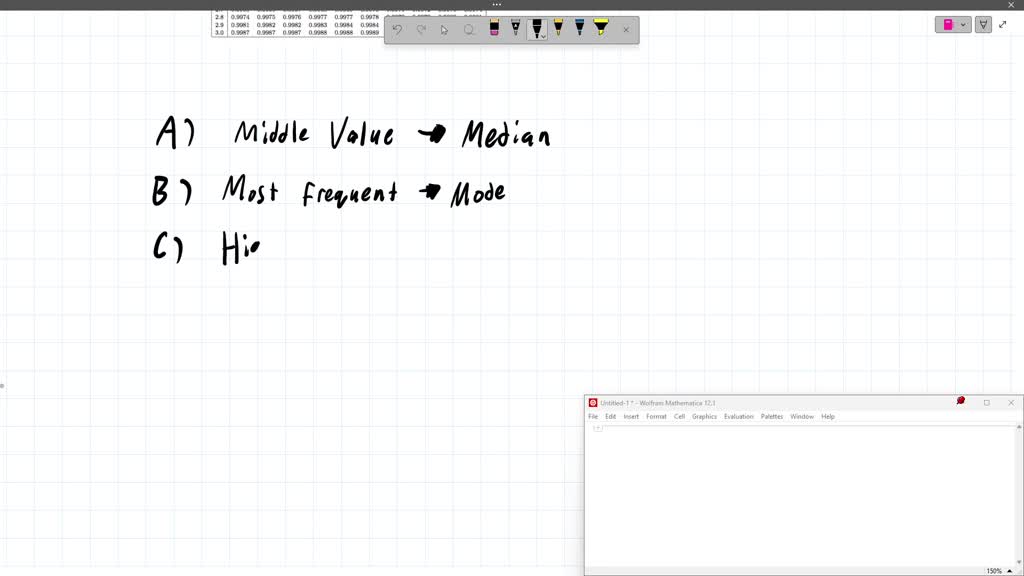 SOLVED: What does the mean of a dataset represent? A) The middle value ...