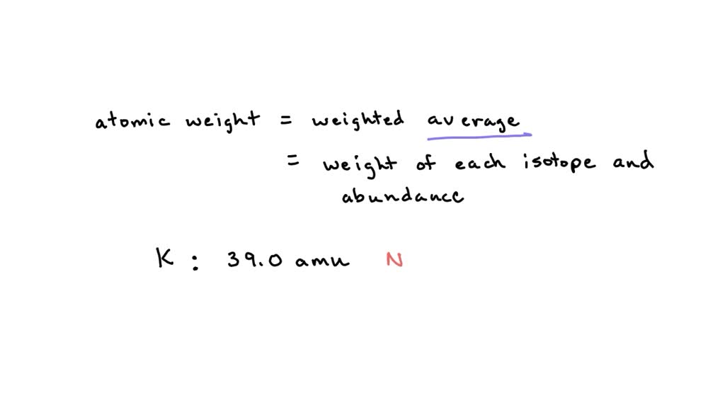 SOLVED: The atomic weight of potassium (from the periodic table) is 39. ...