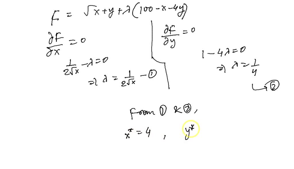 Solved Consider The Utility Maximization Problem Max U X Y √ X Y