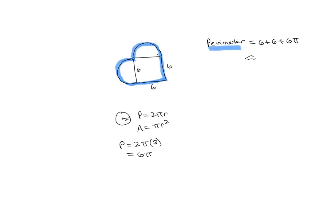 SOLVED: the shape shown below: (Both rounded regions are semicircles ...