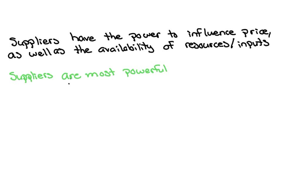 SOLVED: please explain the supplier power force of porters five forces ...