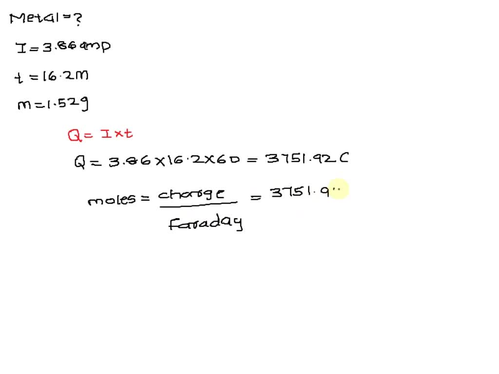 SOLVED: Electrolysis of a molten salt with the formula MCL using ...