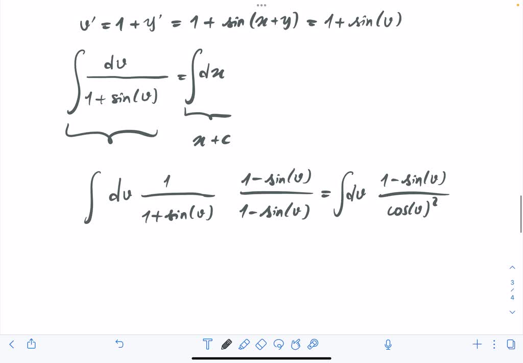 SOLVED: Solve the given differential equation by using an appropriate substitution. The DE is of ...