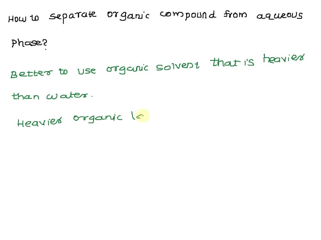 SOLVED: You wish to extract an organic compound from an aqueous phase ...