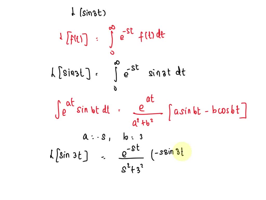 SOLVED: The Laplace transform of L(sin(3t))