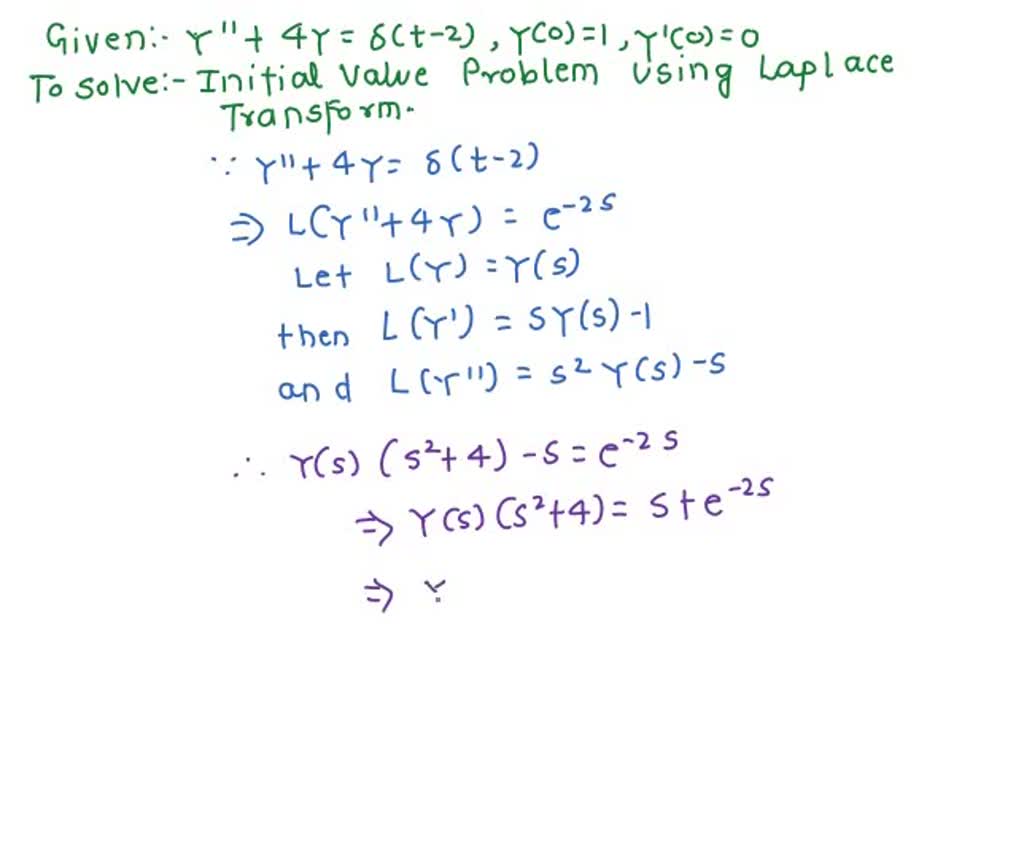 SOLVED: 'I need an explanation step by step for this problem [1.5 points Exercise (Laplace ...