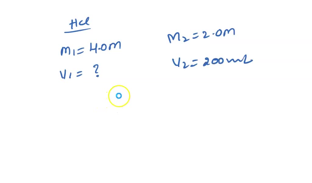 A scientist has a 4.0 M solution of HCl and his new experiment requires 200.0 mL of 2.0 M HCl ...