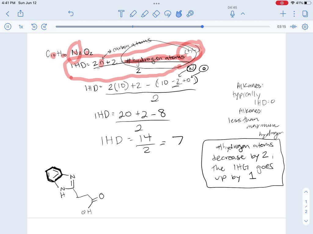 SOLVED: Calculate the Index of Hydrogen Deficiency and draw one ...