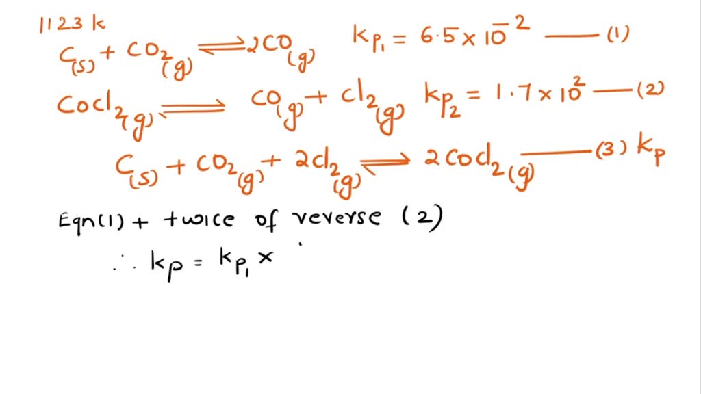 SOLVED: CO reacts with Cl2 to form COCl2. The equilibrium constant, Kp ...