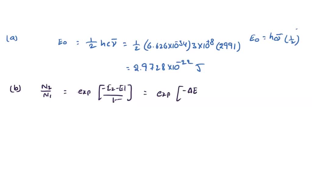 SOLVED: The harmonic frequency (ωe= ħ ω/(hc)) for the HCl (g) molecule ...