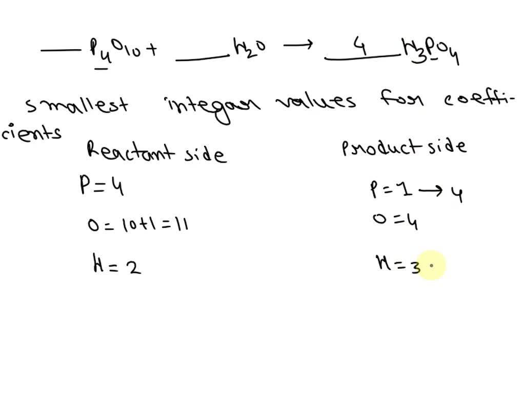 SOLVED: The reaction of tetraphosphorus decaoxide with water produces ...