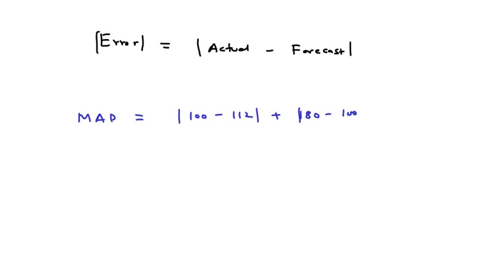 SOLVED: A forecasting method has produced the following data over the ...