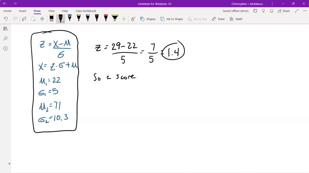 A math teacher gives two different tests to measure students' aptitude ...