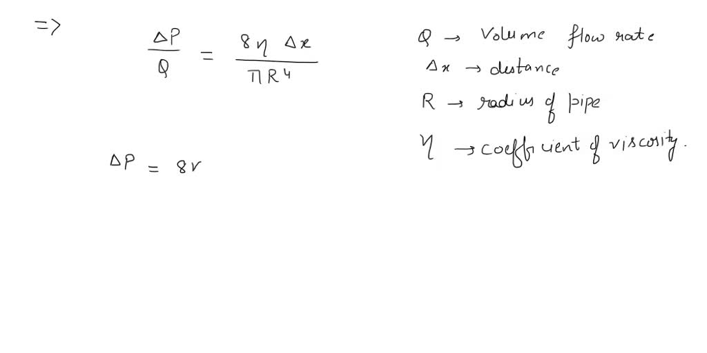 SOLVED: What is the pressure difference between two ends of a pipe that ...