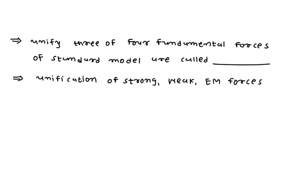SOLVED: Attempts to unify three of the four fundamental forces of the ...