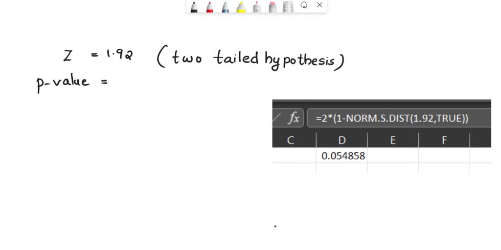 Solved For A Two Tailed Hypothesis Test The Computed Test Statistic 4795