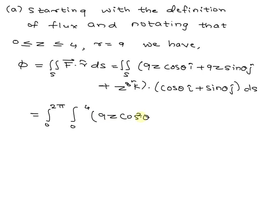 SOLVED: 'pt) (a) Set up double integral for calculating the flux of the vector field F(I.y.2 ...