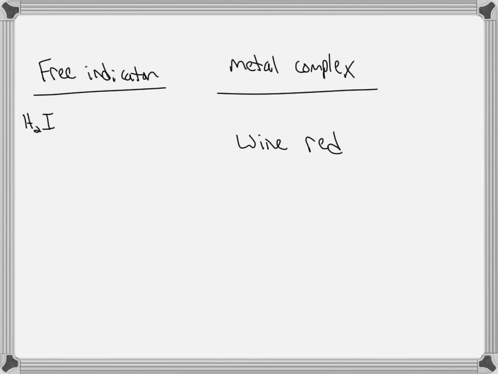 SOLVED: The indicator used in this experiment is Calmagite. In this ...
