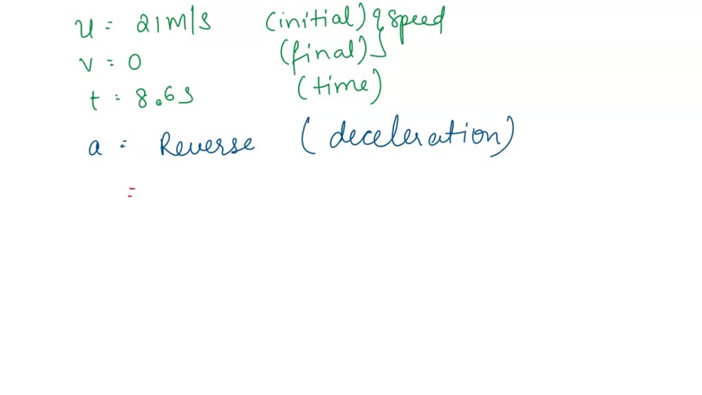 SOLVED: A car slows down uniformly from a speed of 21.0 m/s m / s to ...