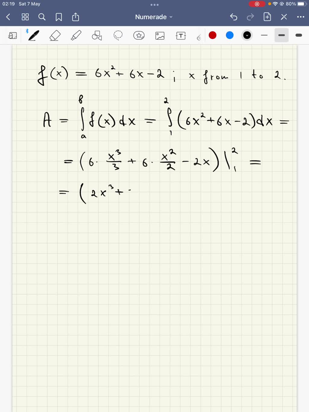 SOLVED: Use a definite integral to find the area under the curve between the given x-values. f(x ...