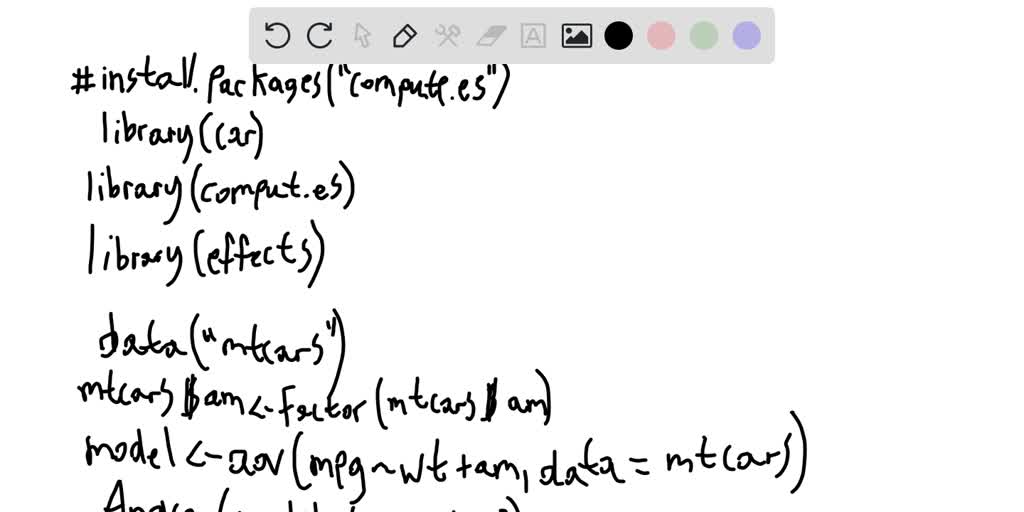 SOLVED: For the mtcars dataset [from the R datasets package], perform an ANCOVA of mpg on the ...