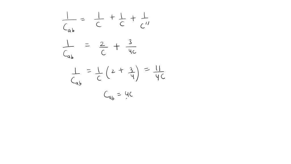 SOLVED: Calculate the equivalent capacitance between points a and b for ...